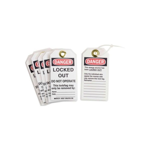 Brady Brady Lockout Tag- Danger Locked Out Do Not Operate, 2 Sided ...